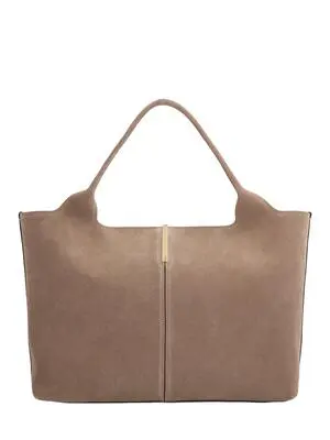 TOD`S Tod's Medium Suede Shopping Handbag - Brown