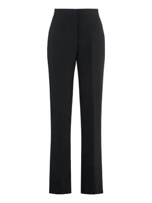 MSGM Tailored Crepe Trousers With Flared Hem - Black