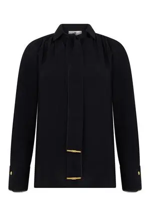 Elisabetta Franchi Viscose Blouse With Decorative Details - Black