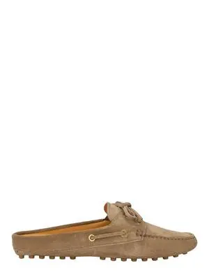 TOD`S Tod's Suede Loafers With Bow Detailing - Beige