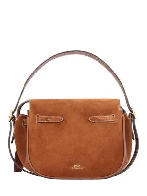 Polo Ralph Lauren Suede Handbag With Removable Strap - Brown