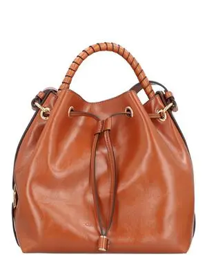 Chloé Marcie Mini Leather Bucket Bag - Saddle Brown