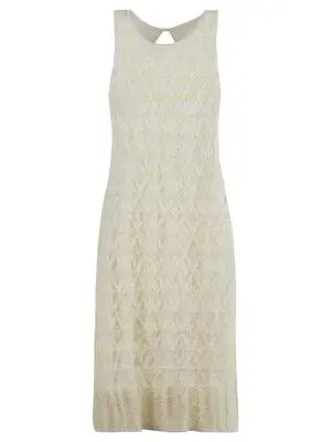 CHLOÉ CHLOÉ Silk-Cashmere Viscose Slip Dress With Keyhole Back
