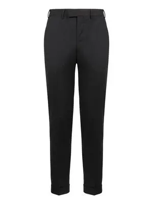 PT TORINO Wool-blend Chino Pants With Two Back Flap Pockets - Grey