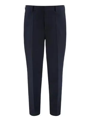 BOSS Tailored Wool Blend Trousers With Stretch - Blue