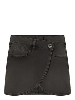 COPERNI COPERNI Denim Wrap Mini Skirt With Decorative Stitching