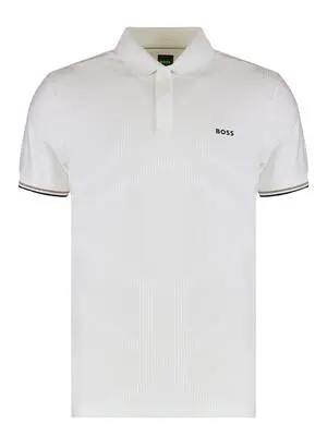 BOSS Slim Fit Polo In Technical Fabric - White