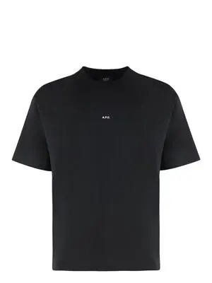 A.p.c. Boxy Micro Logo Cotton Crew-neck T-shirt - Black