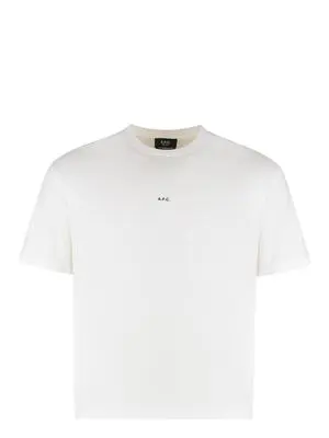 A.p.c. Boxy Micro Logo Cotton Crewneck T-shirt - White