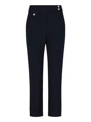 Veronica Beard Renzo Slim-leg Tapered Ankle Trousers With Logo Buttons - Black