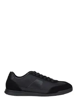 BOSS Nitan Low-top Technical Fabric And Suede Sneakers - Black