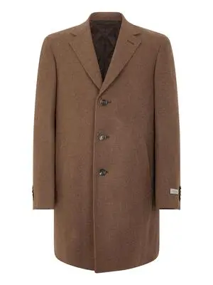 Canali Long Wool-cashmere Jacket - Brown