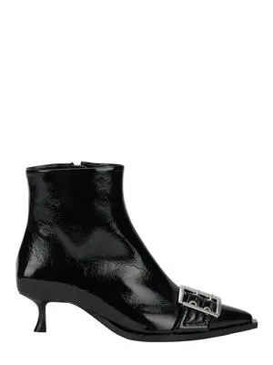 GANNI Buckled Low Heel Ankle Boots - Black