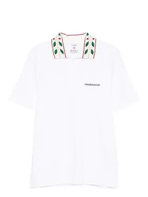 Casablanca Logo-embroidered Polo Shirt - White