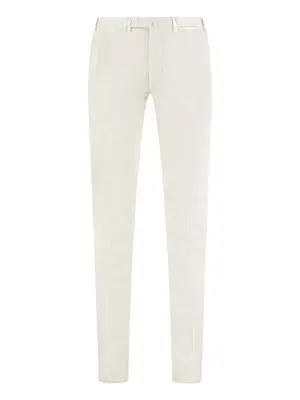THE ALPHABET The Stretch Cotton Chino Trousers With Welt Back Pockets - Beige