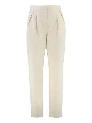 Max Mara Dede Carrot-fit Cotton Trousers - White