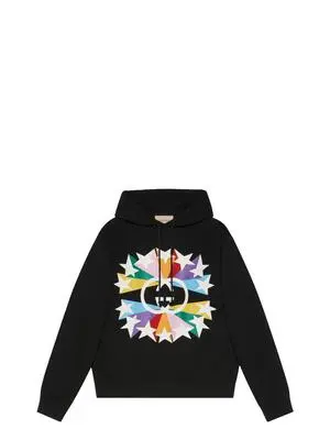 Gucci Hooded Sweatshirt With Graphic Print - Black
