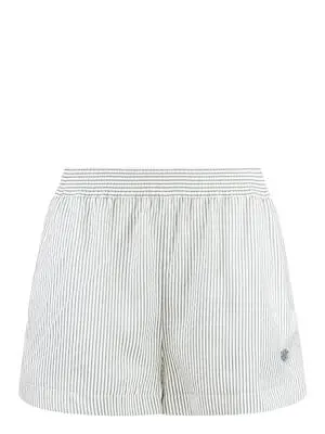 Stella McCartney Silk Striped Mini Shorts - White