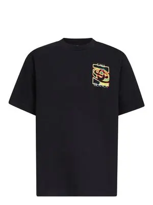 Casablanca Ribbed Crew Neck Organic Cotton T-shirt With Heat Map Logo Artwork - Nero