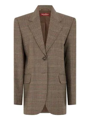 Max Mara Checked Virgin Wool Blazer - Multicolor