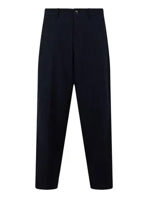 NINE:INTHE:MORNING Wool & Polyester High-waist Loose-fit Trousers - Black
