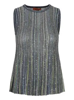 Missoni Viscose Mesh-trim Tank Top - Green