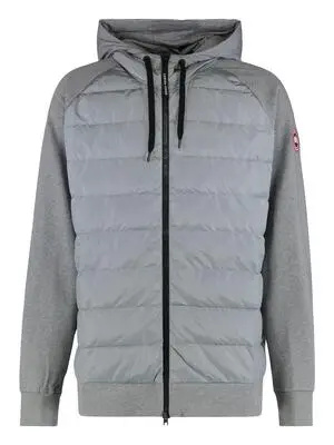 Canada Goose Hybridge Down Cardigan With Padded Front Panel And Hood - Grey
