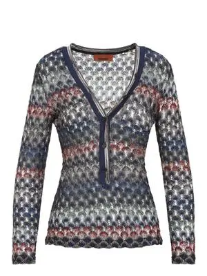 Missoni V-neck Viscose Blend Sweater - Multicolour