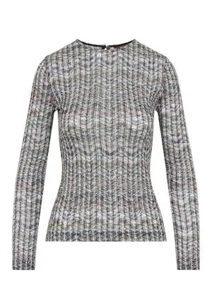 MISSONI MISSONI Viscose Crewneck Sweater With Mesh Detail