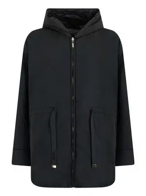Max Mara Padded Hooded Zip-up Jacket - Black