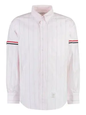 Thom Browne Striped Cotton Shirt - Pink
