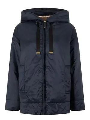 Max Mara S MAX MARA Padded Hooded Zip Jacket In Polyester And Polyamide Blue