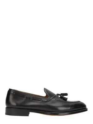 DOUCAL'S Tassel Leather Loafers With Rubber Sole - Black