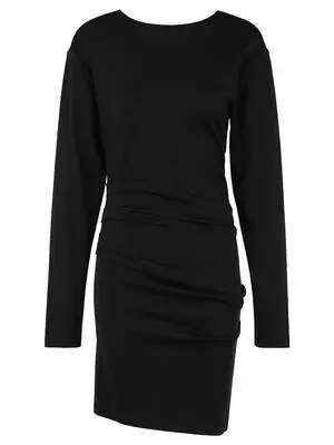 Max Mara Mini Draped Dress In Premium Wool - Black