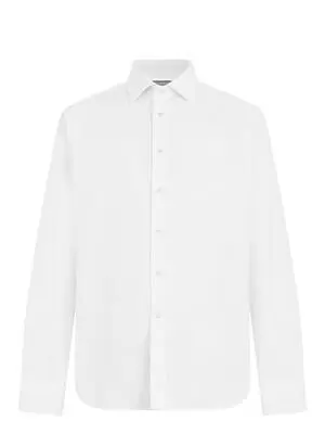 Canali Canali? Men's Classic Long-Sleeve Cotton Shirt White