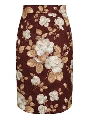 DOLCE & GABBANA DOLCE & GABBANA Floral Print High-Waisted Midi Skirt