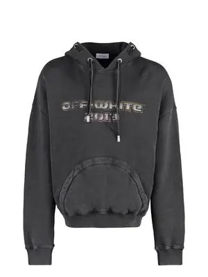 Off-White Logo Print Hoodie - Grey