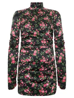Dolce & Gabbana Floral Printed Silk Blend Mini Dress - Multicolor