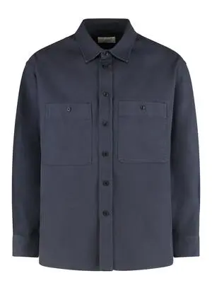 LEMAIRE Overshirt Utility In Cotton - Blue