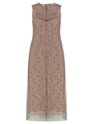 Fendi Lace Midi Dress - Pink