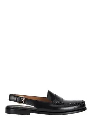 SEBAGO Dan Low-profile Leather Slip-on Sandals With Back Buckle - Black