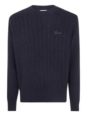 Kenzo Cable Knit Crewneck Sweater - Black