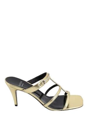Gucci GUCCI Horsebit Strappy Heeled Sandals Platino