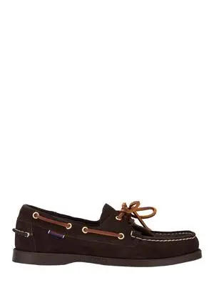 SEBAGO Suede Boat Shoe With Jute Laces - Brown