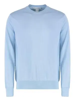 Comme Des Garçons Ribbed Crew Neck Sweater - Light Blue