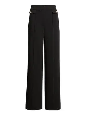 Elie Tahari Isla Seamed High Waist Straight Leg Pants - Noir