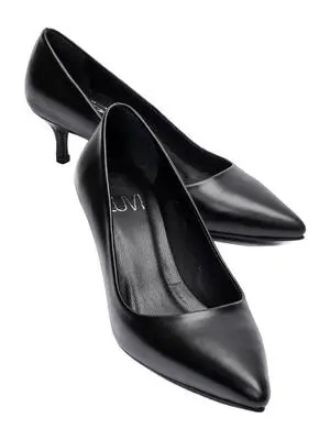 FOREVER & ALWAYS SHOES Jalen Leather Stiletto Pumps - Black