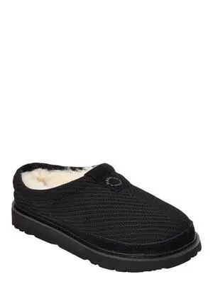 DEARFOAMS Dearfoams Fireside Greta Knit Water Repellent Clog With Genuine Shearling Black