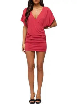 EDIKTED Yaara Wrap Minidress - Red