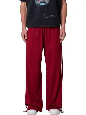 Mnml Side Snap Striped Track Pants - Red